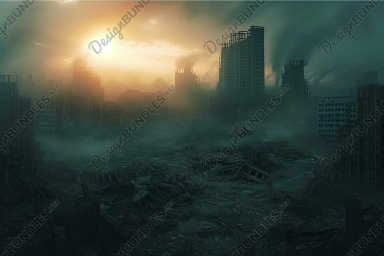 Ominous Apocalyptic city. Generate Ai