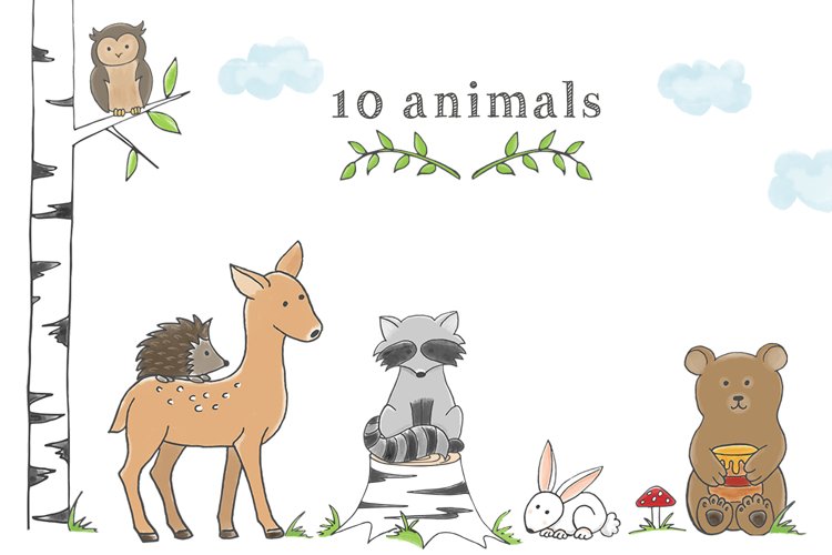 Woodland Animal Clipart Set - Free Design of The Week | Design Bundles