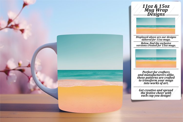 Vibrant Gradient Pattern Mug Wrap for Sublimation (4194051)