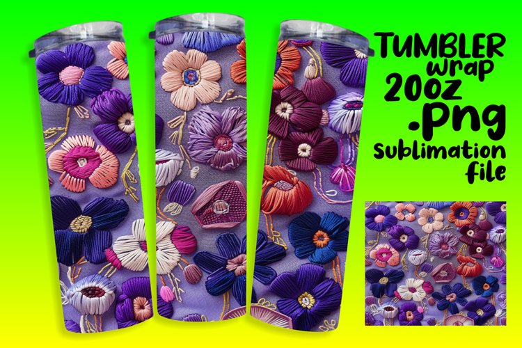 Funky Embroidered Pattern Tumbler Sleeve