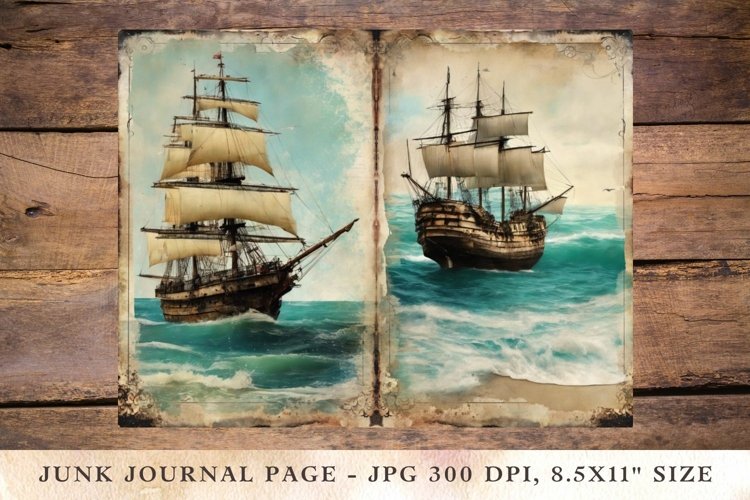 Printable Junk Journal Pages nautical ship 5