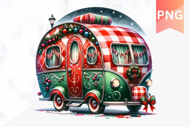 Christmas Whimsical Caravan - Clipart PNG Design