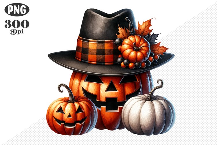Halloween Pumpkins Sublimation - Clipart PNG Design