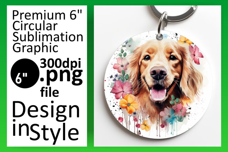 Cute Round Dog Sublimation Artistry