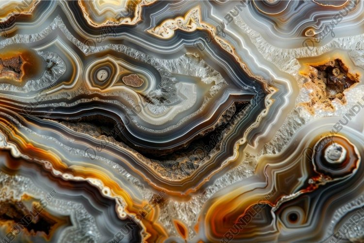 Macro photography of a beautiful, intricate agate stone reve