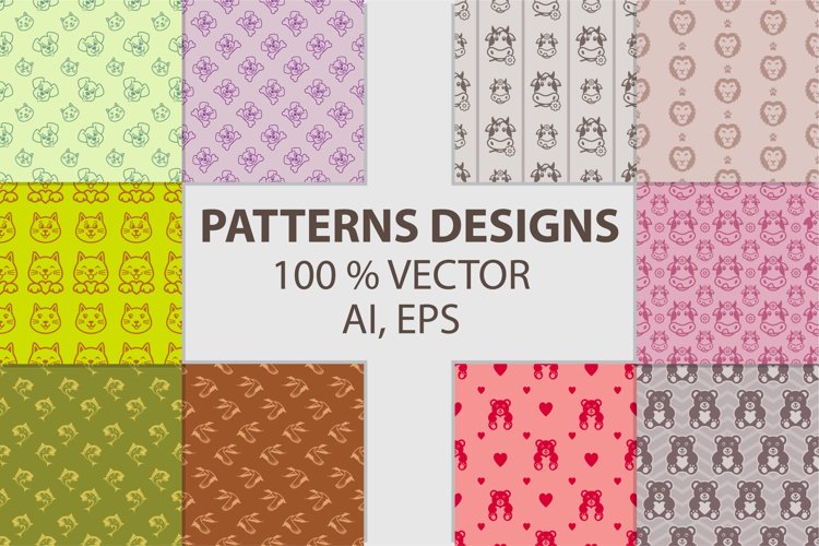 10 DIGITAL PAPERS PATTERN DESIGNS BUNDLE (439946)