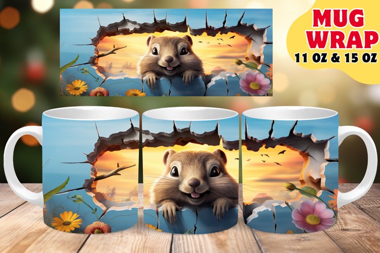 Springtime Mug Wrap Delights: Whimsical Animal Art (2960864)