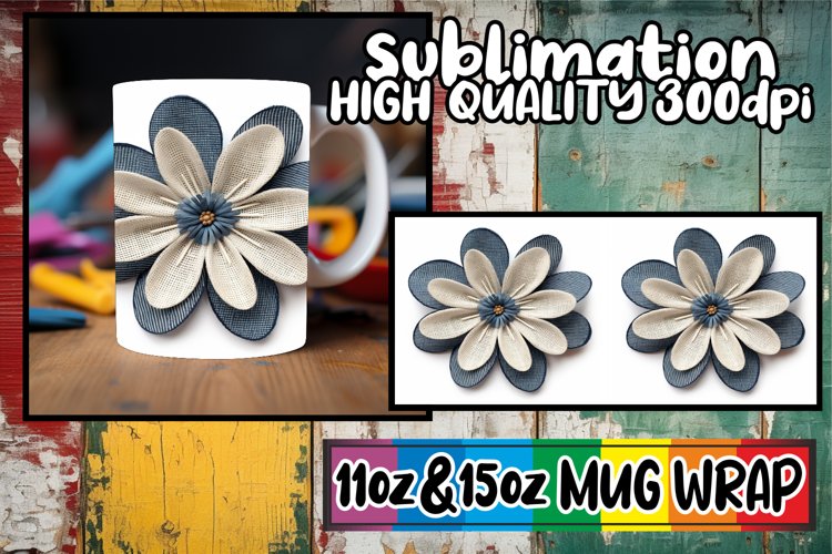 Floral 3D Sublime Mug Wrap - 11/15oz Elegant (3086323)