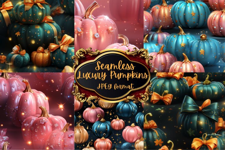Halloween Luxury Pumpkins Seamless Digital Paper