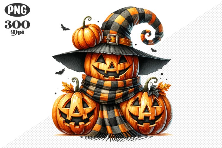 Halloween Pumpkin Sublimation - Clipart PNG Design