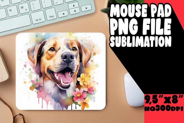 Colorful Watercolor Pup Design