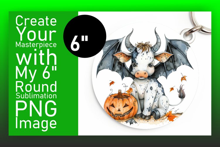 Adorable Watercolor Cow Round Design