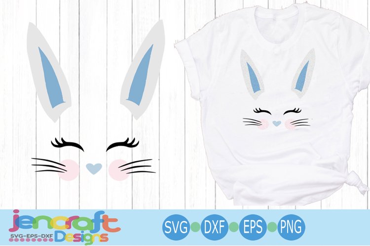 Easter Bunny Face SVG Cut File Eyelashes SVG, Easter Rabbit