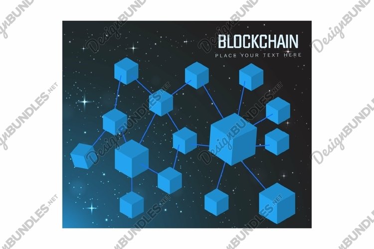 Virtual Isometric 3d Blockchain Technology Cube System