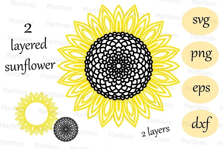 Mandala sunflower SVG, zentangle PNG, EPS, DXF (676971)