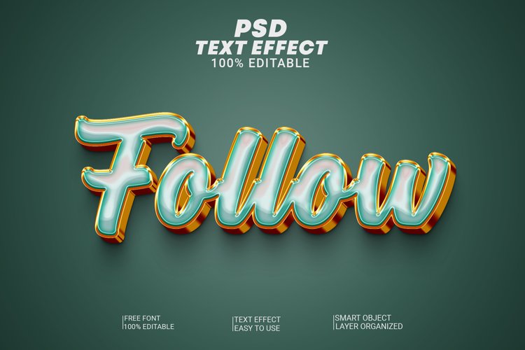 Follower 3d Editable Text Effect Style