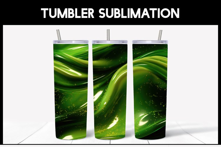 Green Abstract Glitter Tumbler Sublimation (2786973)