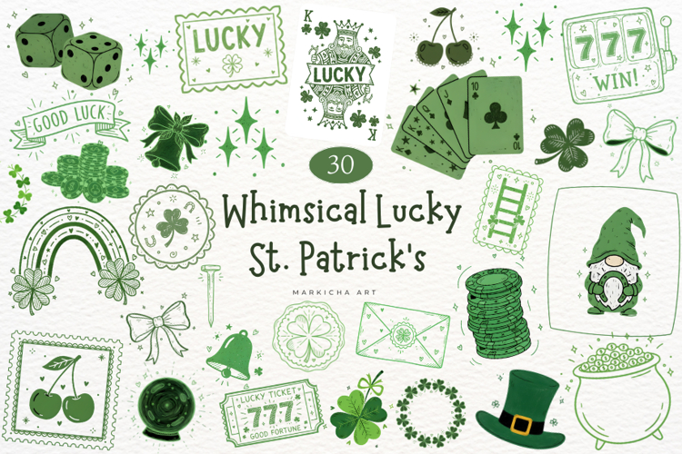 Whimsical Lucky St Patrick Clipart