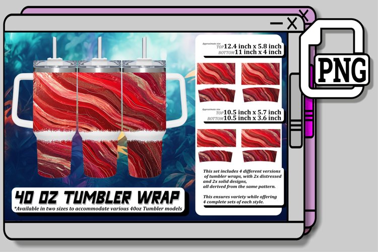 Red Glitter Pattern Sublimation for Big Tumblers