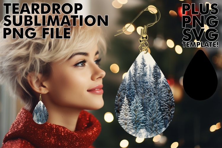 Snow-Covered Trees: Embroidered Teardrops