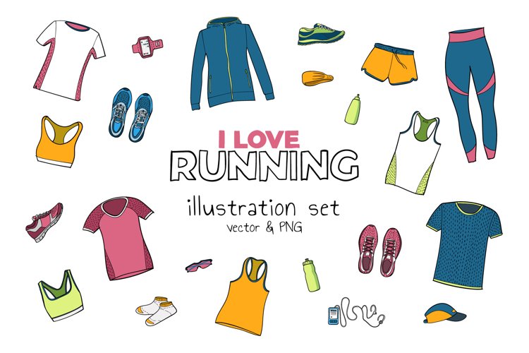 Running illustration set