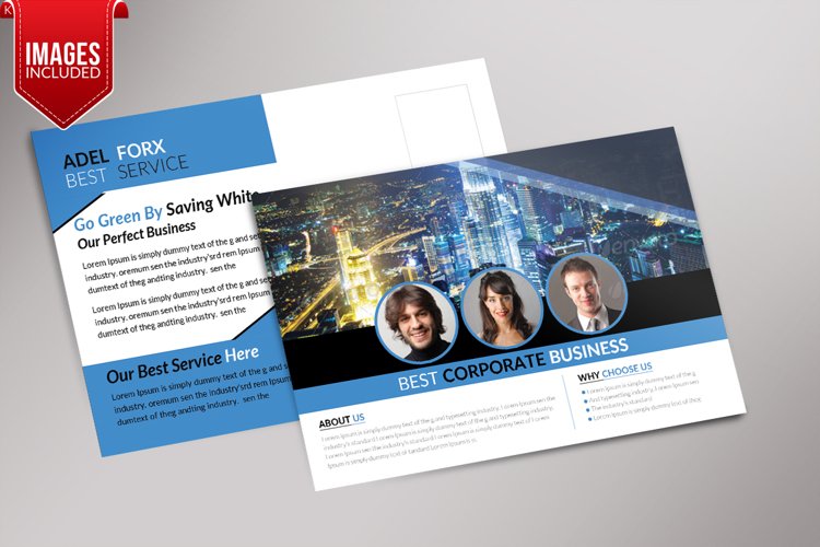 Corporate Business Postcard Template (163287)