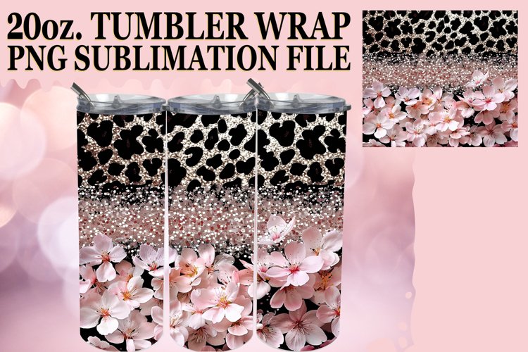 Glitzy Leopard Pattern Tumbler Graphic: Sublimation - 20oz