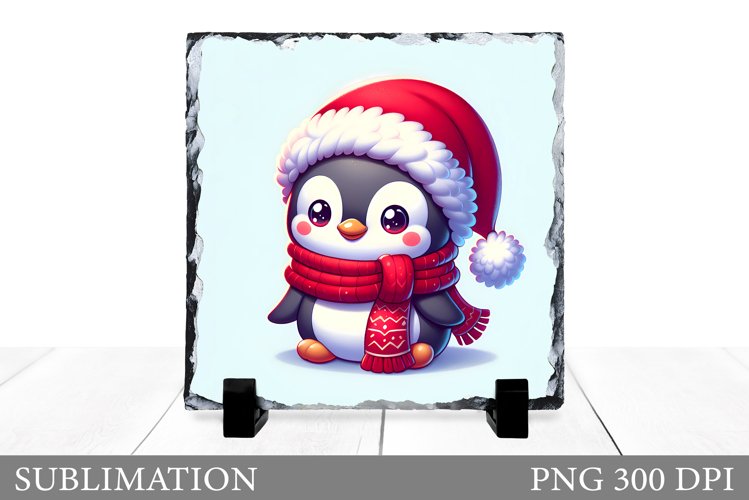 Cute Penguin Sublimation. Christmas Penguin Slate (4676708)
