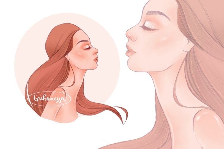 Beautiful girl. Profile