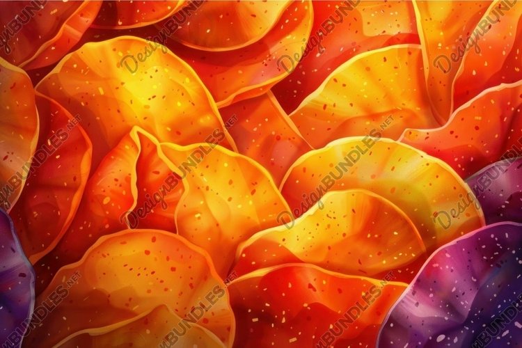 Delicious crispy potato chips background filling the frame