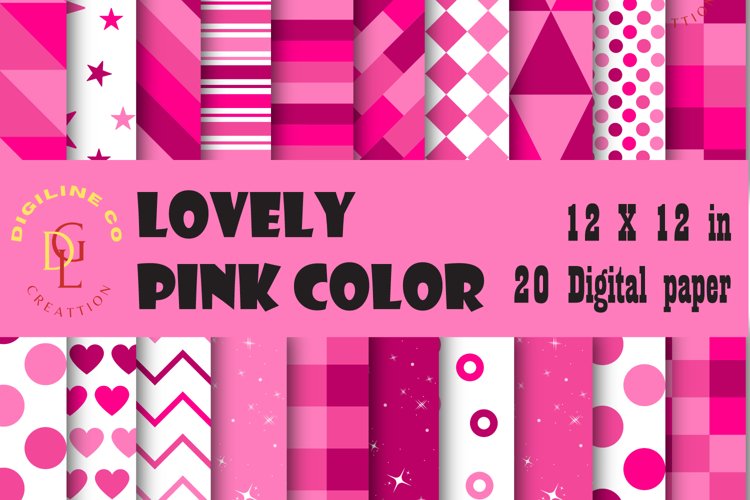 sweet & lovely pink Digital paper valentine day scrapbook