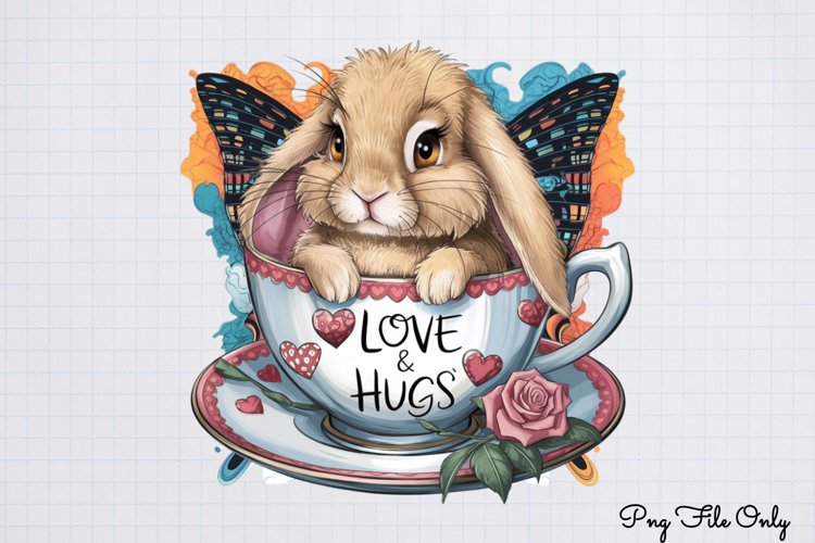 Valentines Day Bunny Cups Clipart PNG (5080817)
