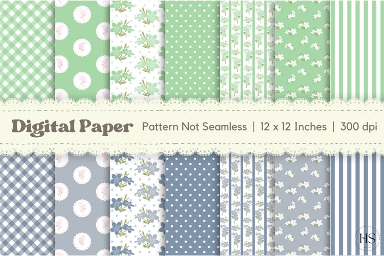 14 Shabby Chic Flowers Digital Paper, Pastel (2471400)