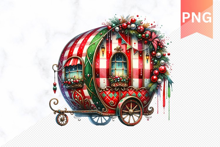 Christmas Whimsical Caravan - Clipart PNG Design