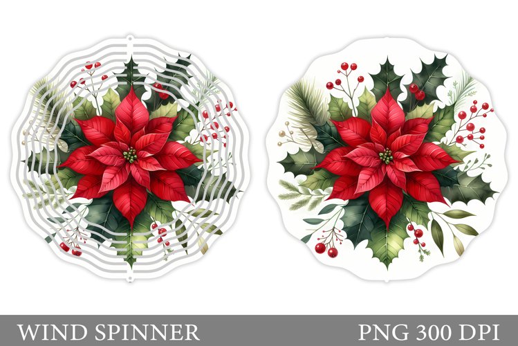 Poinsettia Wind Spinner Design. Christmas Wind (4717926)