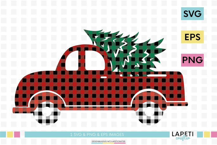 Buffalo plaid Christmas truck svg, sublimation designs (986826 ...