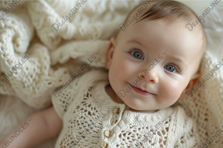 Snug Baby wearing white bodysuit. Generate Ai