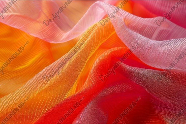 Colorful chiffon fabric flowing in gentle waves