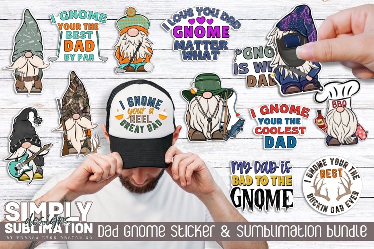 Dad Gnomes Sticker & Sublimation Bundle | Fathers Day Gnomes