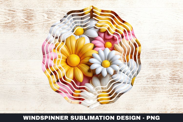 Flowers Wind Spinner Sublimation Design (4308638)
