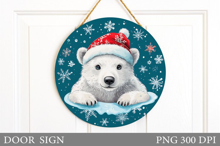 Christmas Bear Door Sign. Christmas Door Sign (5040222)