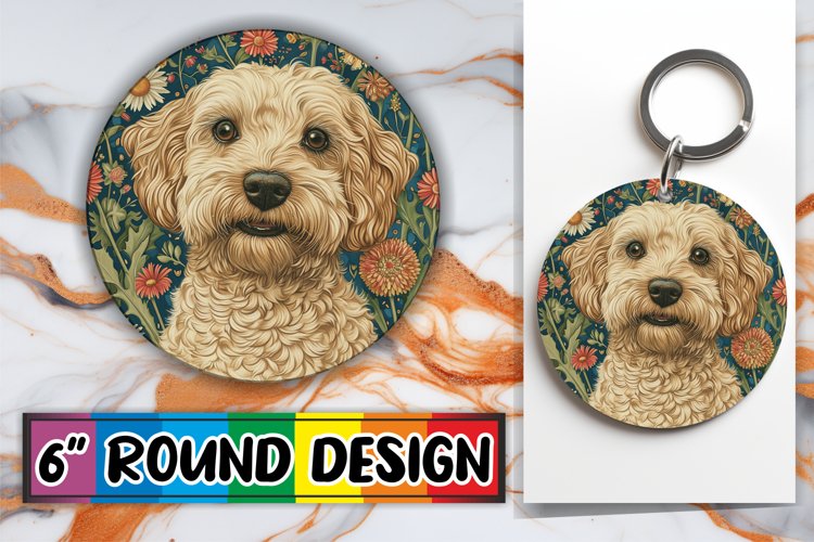 Farm Animal Portrait Circle OrnamenFarm Animal & Floral Orna