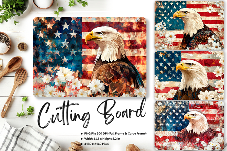 Patriotic Cutting Board USA Flag 4 of July (5424950)