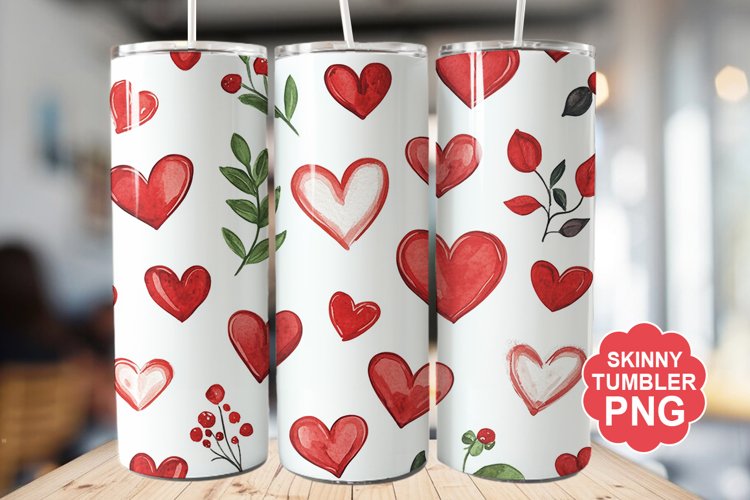 Valentine Pattern Seamless Tumbler | Valentine Tumbler Wrap
