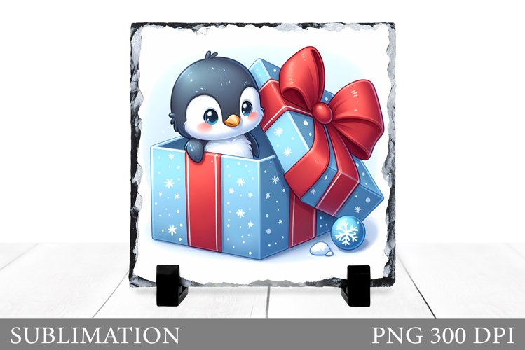 Cute Penguin Sublimation. Christmas Slate (4676777)