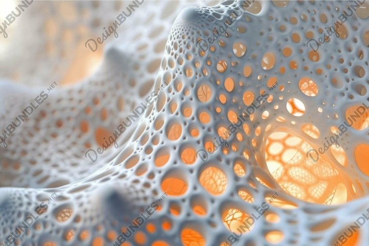 Abstract cellular structure with warm backlight