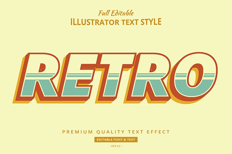 Retro Old 3D Illustrator Text Style Effect