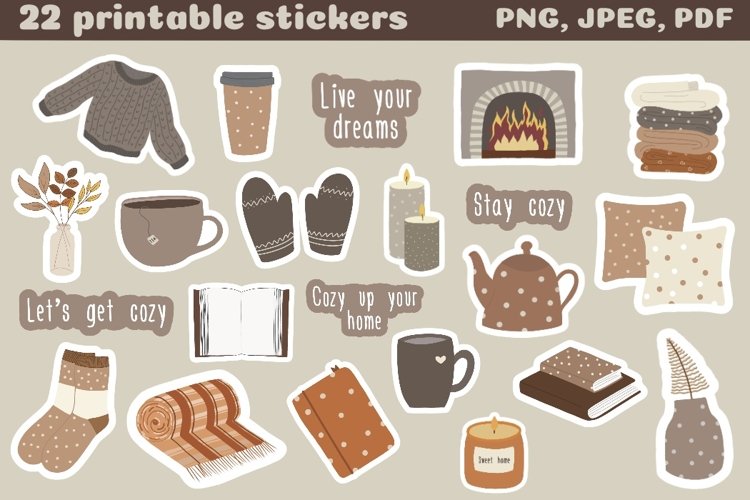 Winter png cozy stickers