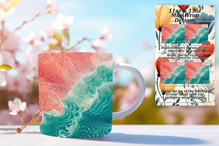 Bold and Bright Gradient Mug Wrap for Sublimation 11oz/15oz