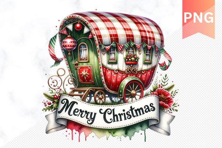 Christmas Whimsical Caravan - Clipart PNG Design